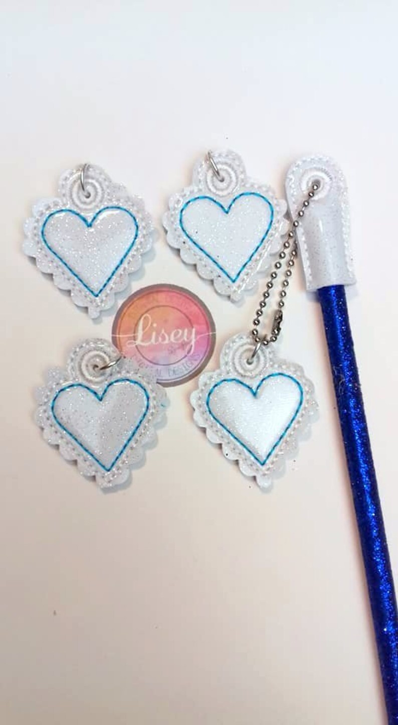 DIGITAL PATTERN Heart Charms Embroidery Design Set of 4 | Etsy