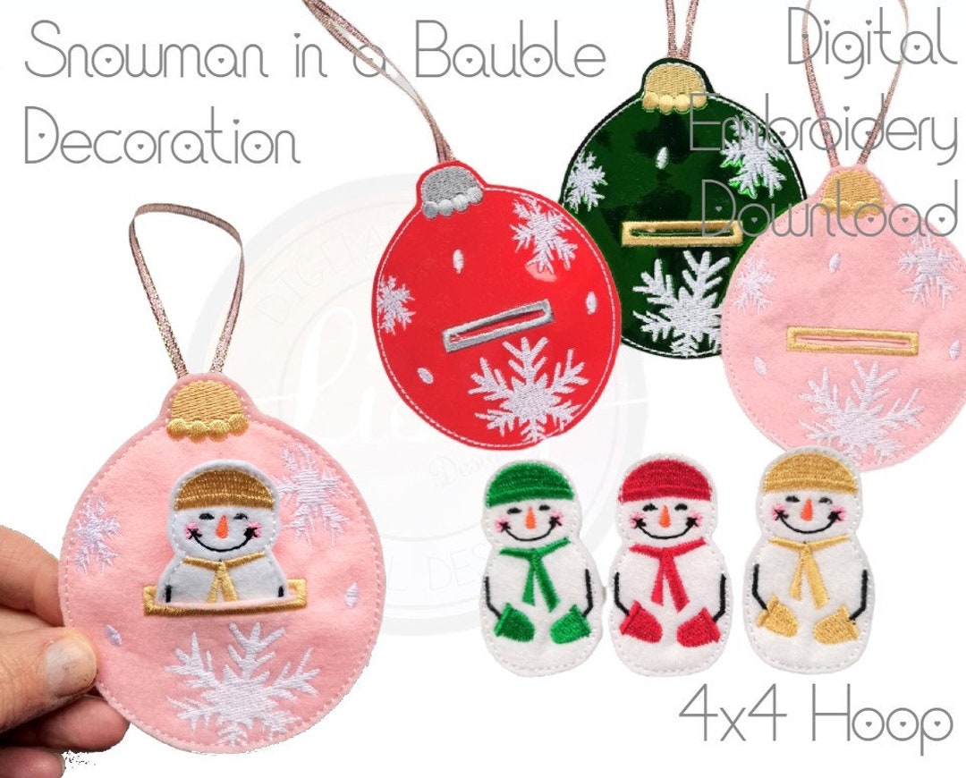 Snowman Bauble, Hanging Decoration, Christmas Design, DIGITAL PATTERN ...