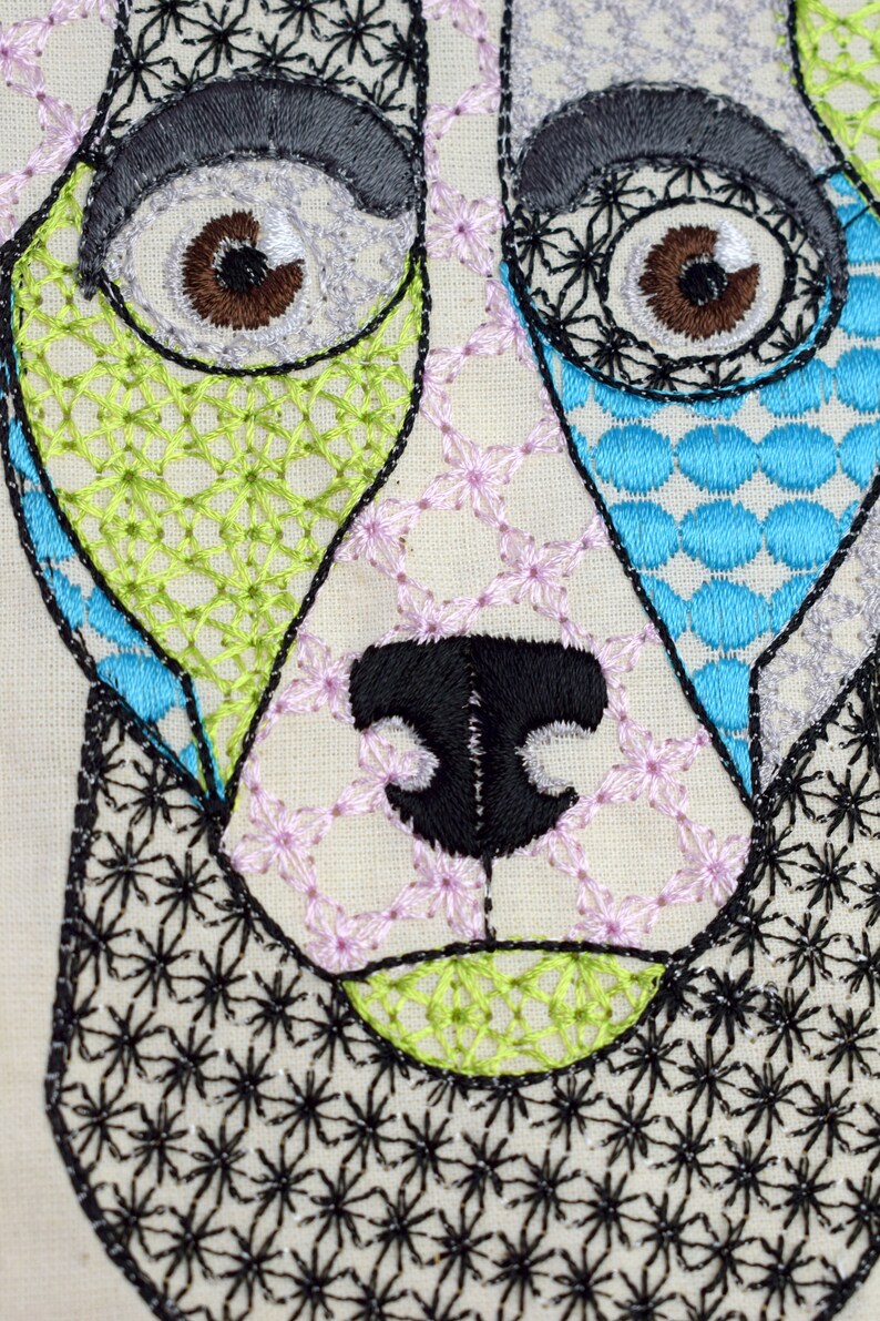 Digital File, Jack Russell Terrier, Stitched Patchwork, Machine ...