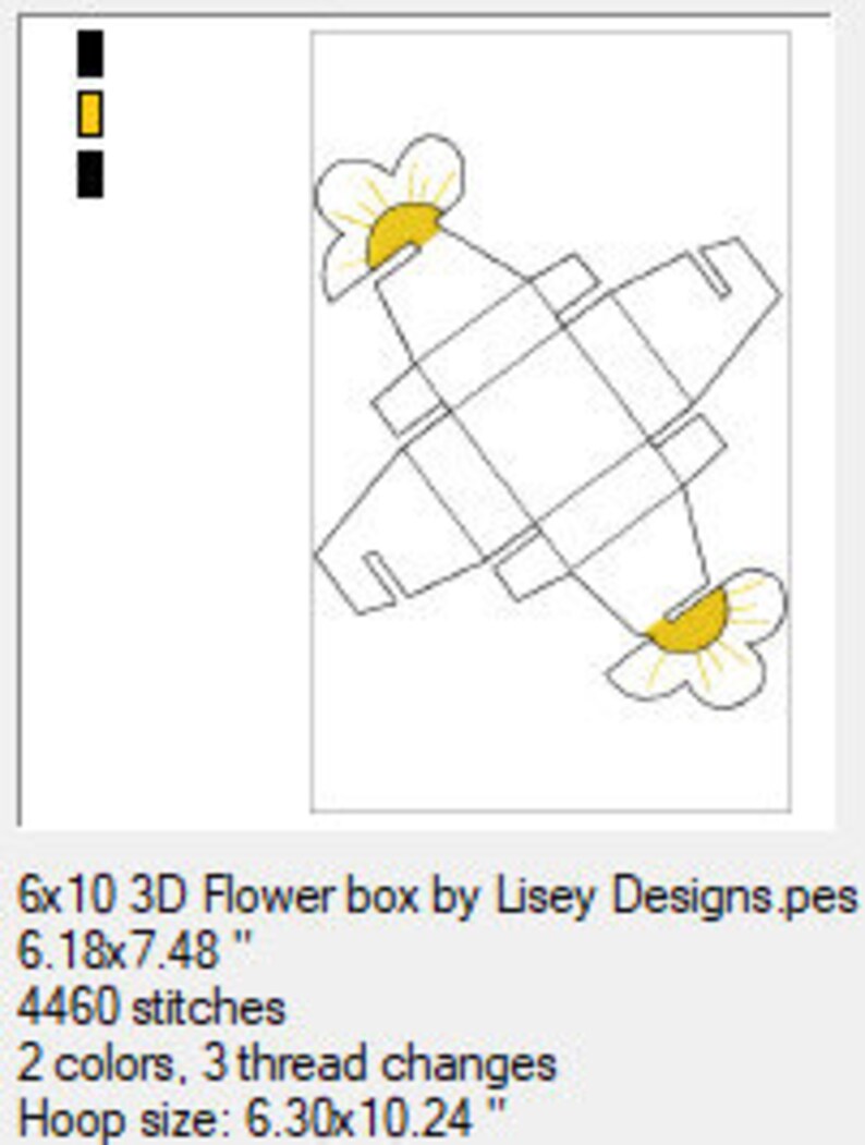 3D Flower Box All 3 Sizesdigital Embroidery Design in the - Etsy UK