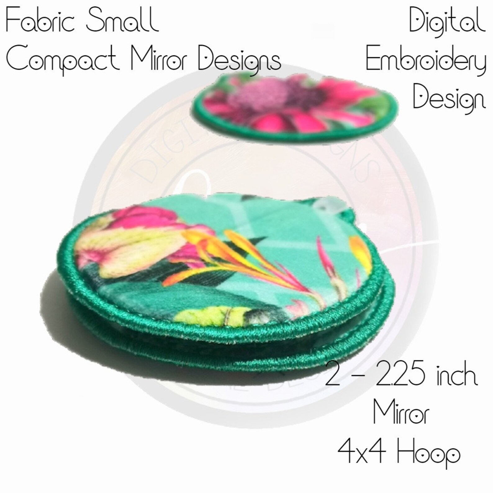 50 - 54 Mm Mirror Design, Fabric Covered Compact Mirror, Digital ...