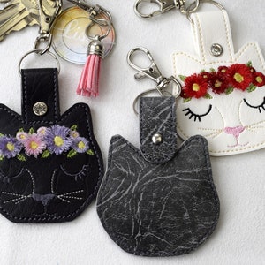 4x4 Cat Key Fob, 3D Fringed Flower, DIGITAL DESIGN, Cat Key Ring ...