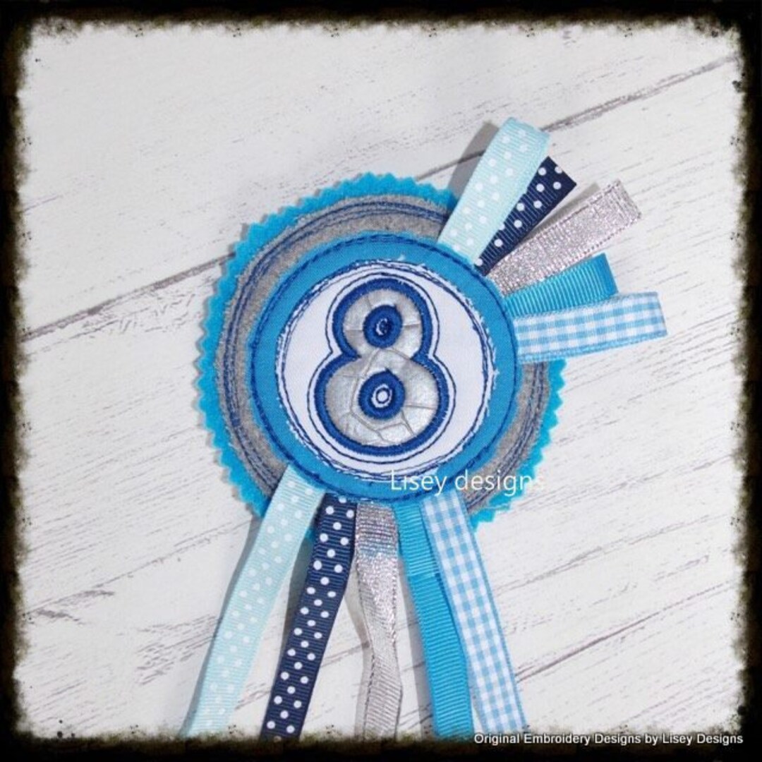 Digital File: Number 8 Raw Edge Applique Birthday Badge 4x4 Hoop - Etsy