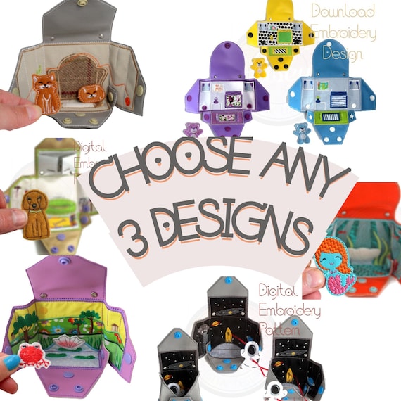 Choose Any 3 of My Interactive Play Bags Machine Embroidery - Etsy