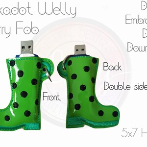 Welly Carry Key Fob, Wellington Boot Key Ring, Gumboots, Polka Dot ...