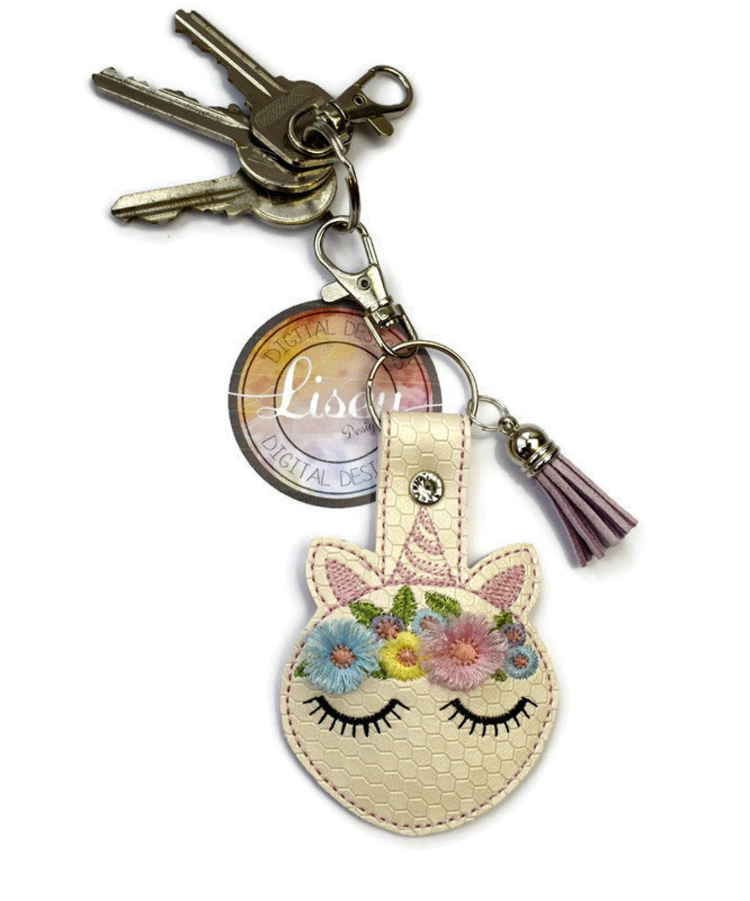 4x4 Unicorn Key Fob, 3D Fringed Flower, DIGITAL DESIGN, Unicorn Key ...