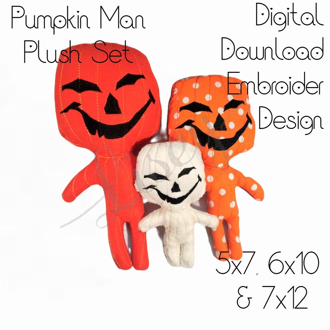 Pumpkin Man, 1 Hoop Design, Halloween Gift, Stuffie, Plushie, in the ...
