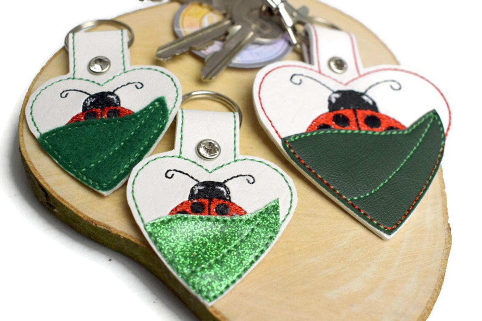 Ladybug Ladybird Lady Bug Key Fob Love Bug ITH Embroidery - Etsy