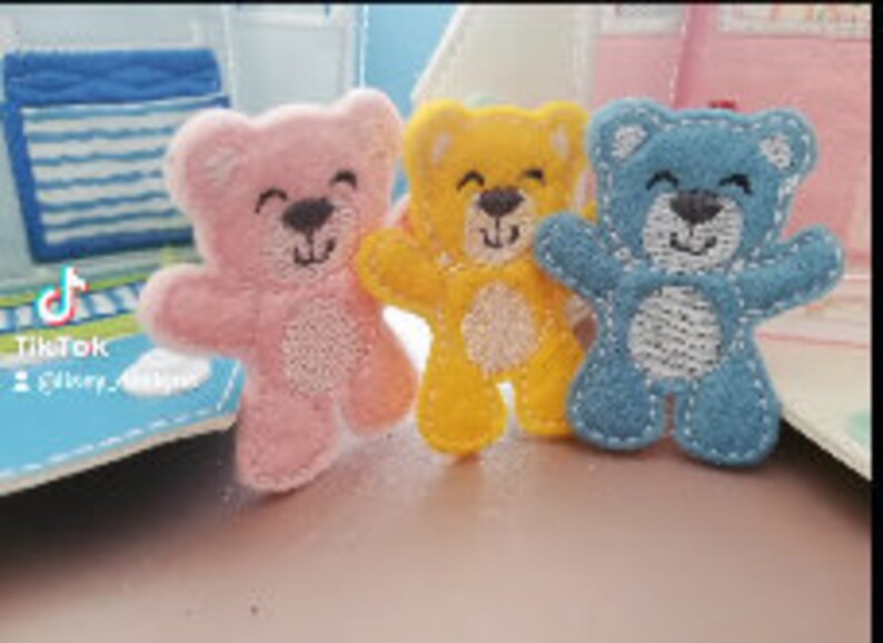 Medium ITH Bear Bedroom Bag Plus Bear Feltie Medium Size - Etsy UK