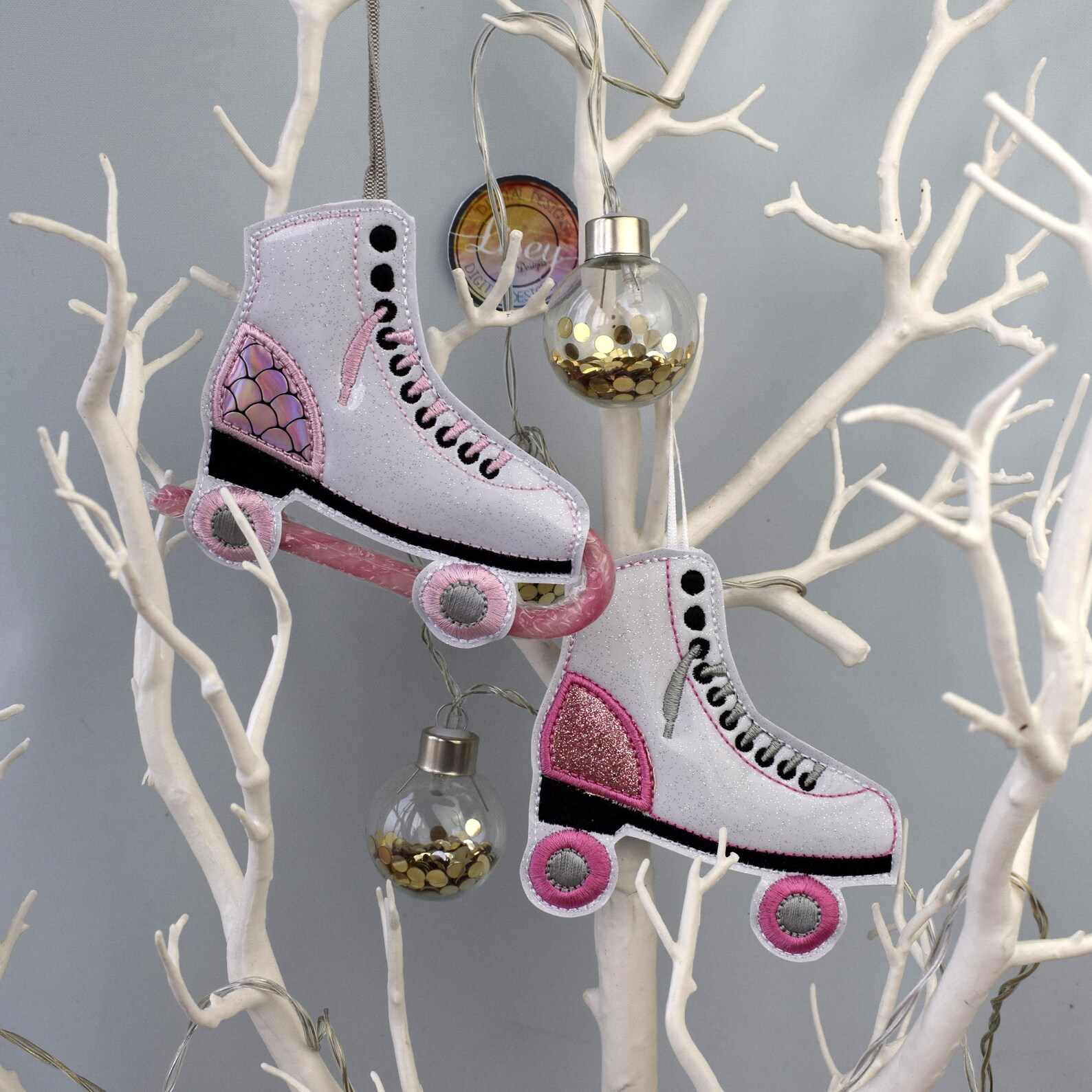 4x4 Candy Cane Roller Skate, Hanging Decoration, Disco Roller Skate ...