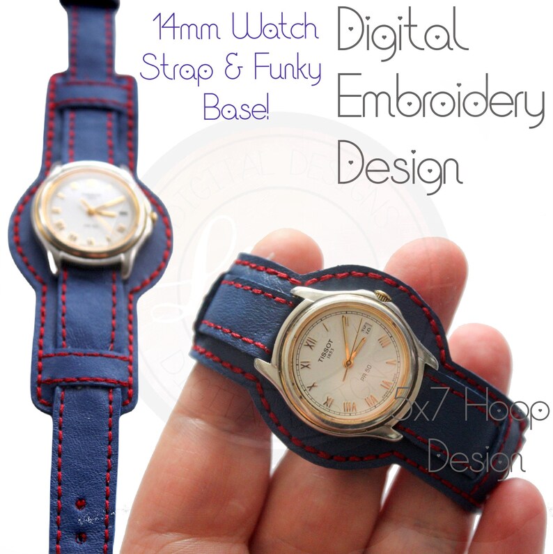 14mm Watch Band Embroidery Design, Watch Straps, Base With Strap ...