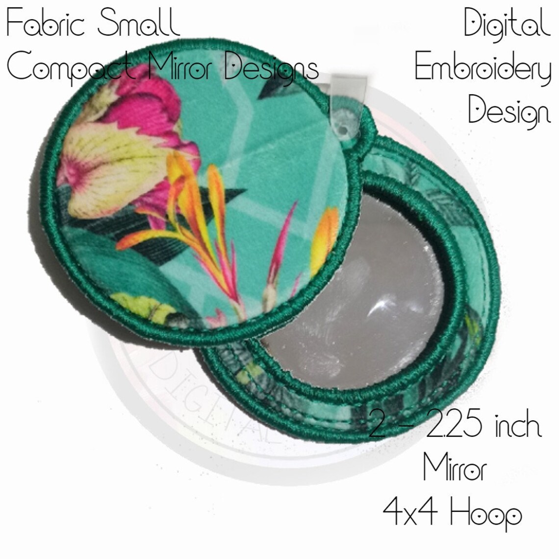50 - 54 Mm Mirror Design, Fabric Covered Compact Mirror, Digital ...