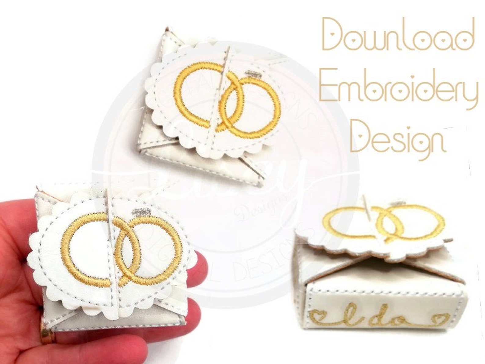 Small 3D Ring Box Wedding Smallest Digital Embroidery - Etsy UK
