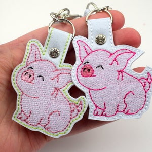 DIGITAL PATTERN, Piggy Coin Keeper, Piggy Key Fob, ITH, Embroidery ...