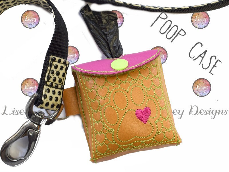 Paw Heart Poop Case, Bag Dispenser, Dog Poop Bag, DIGITAL PATTERN, 4x4 ...