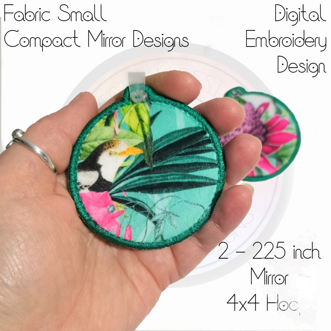 50 - 54 Mm Mirror Design, Fabric Covered Compact Mirror, Digital ...