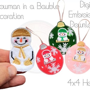Snowman Bauble, Hanging Decoration, Christmas Design, DIGITAL PATTERN ...