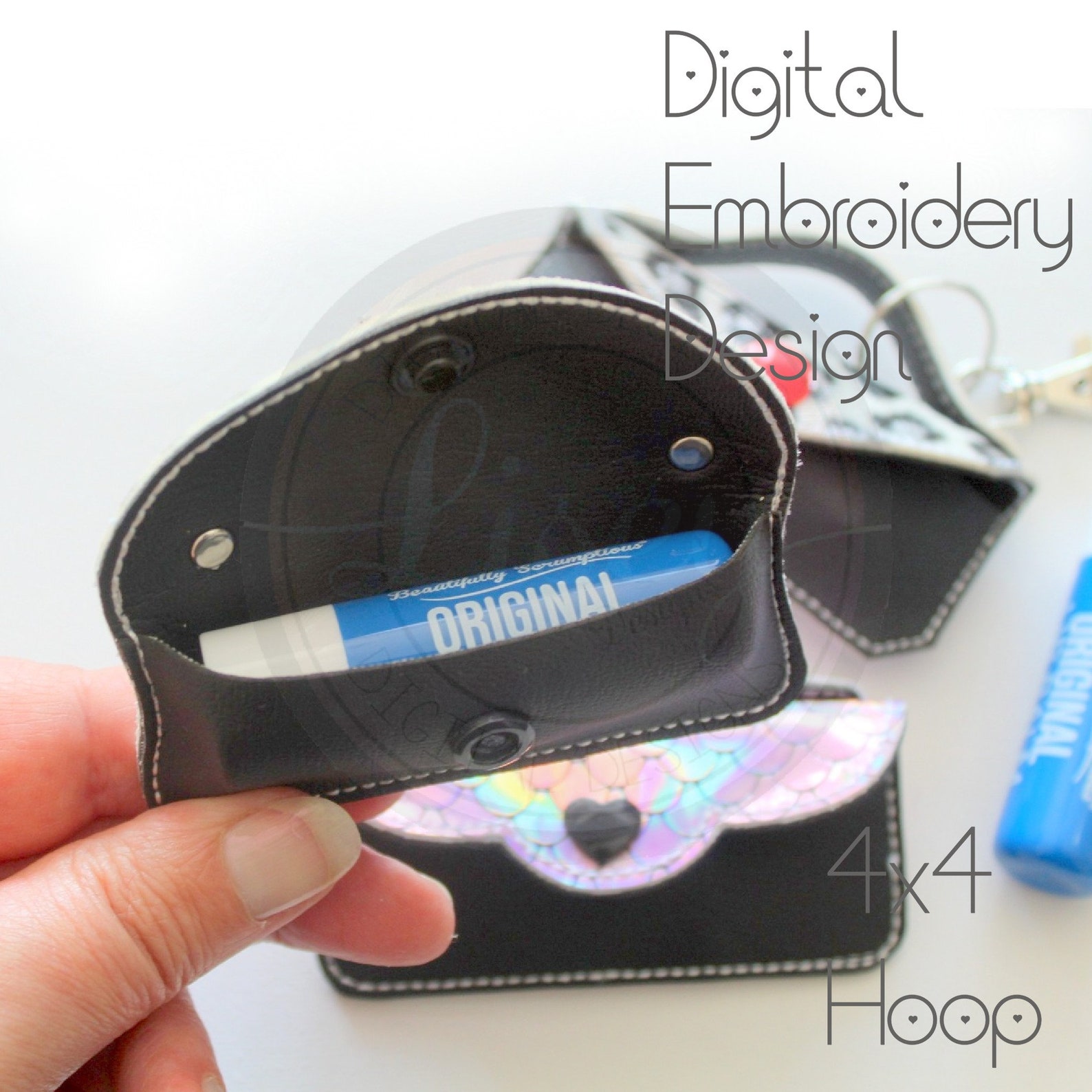 3 Lip Balm Cases, Gum Purse, Usb Case, DIGITAL PATTERN, 4x4 Hoop, Case ...