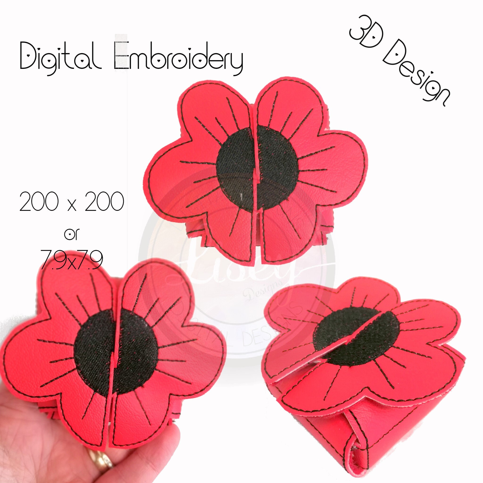 3D Flower Box All 3 SizesDigital Embroidery Design In The | Etsy