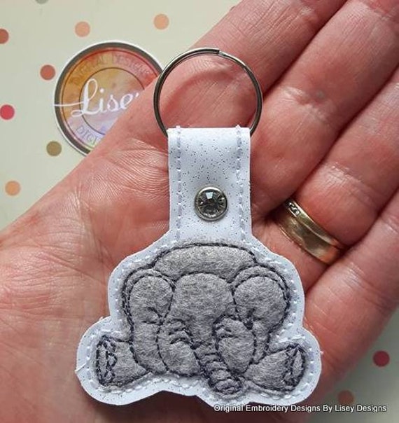 DIGITAL PATTERN Elephant Key Rings Embroidery Designs | Etsy