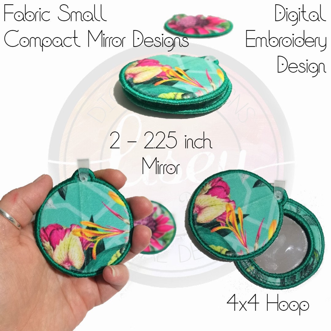 50 - 54 Mm Mirror Design, Fabric Covered Compact Mirror, Digital ...