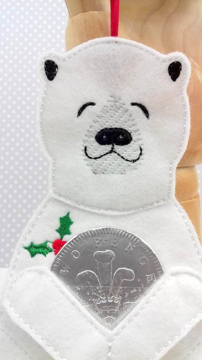 Digital File Polar Bear Christmas Hanging Decoration Felt | Etsy