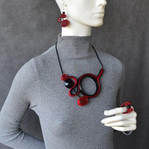 Pop Art Black and Red Collar or Set by Your Choice From Ocular ...