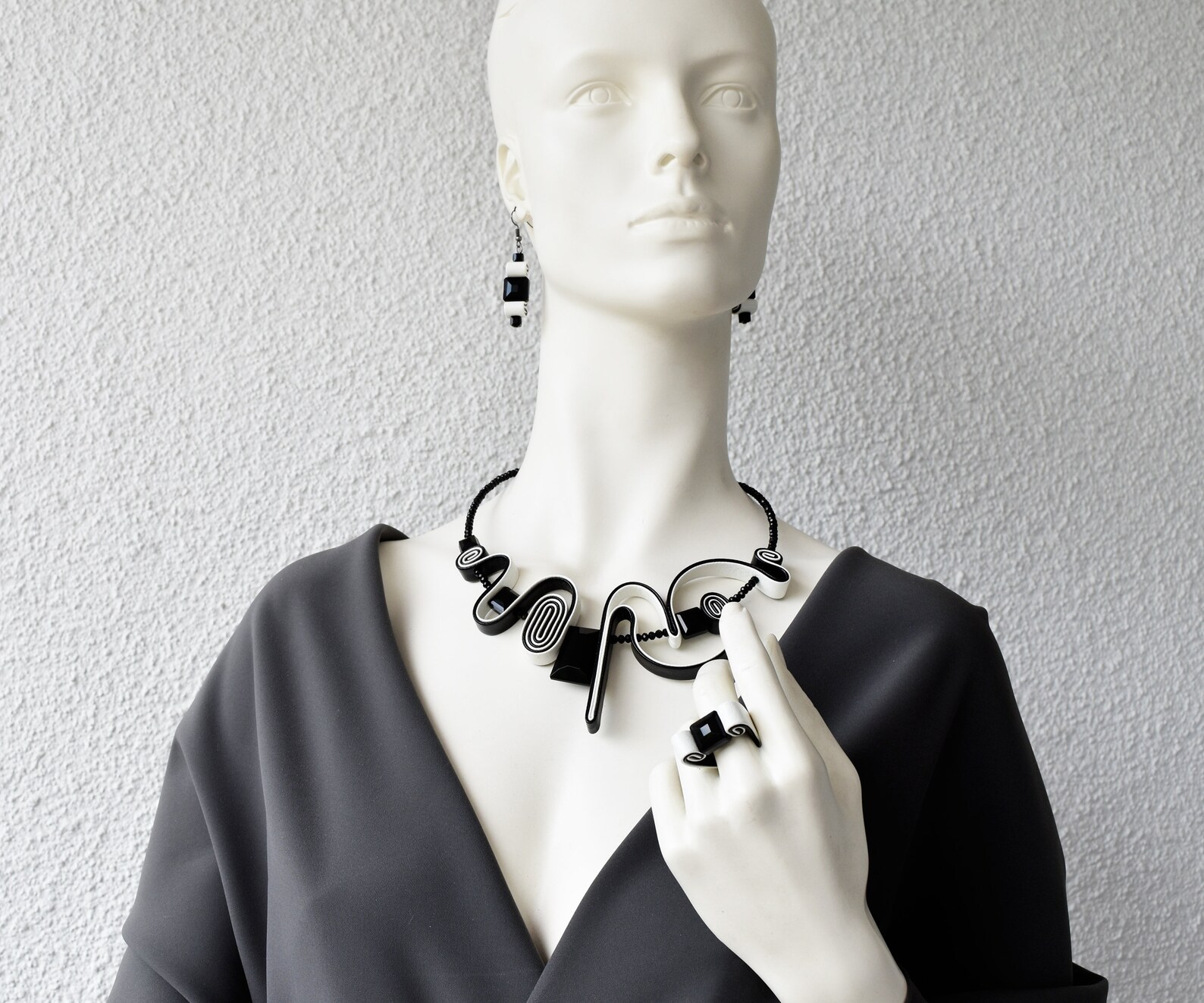 Avant Garde Black and White Collar or Set by Your Choice. Unusual ...