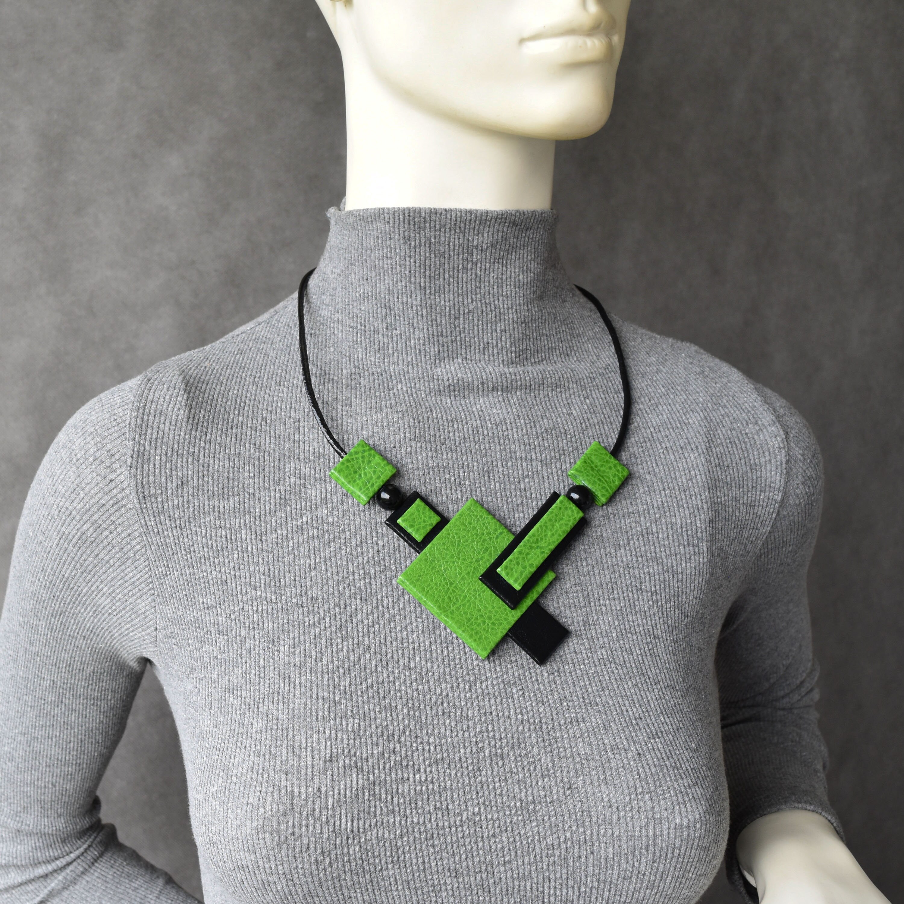 Geometric Mix Two Side Necklace Asymmetric Necklace - Etsy