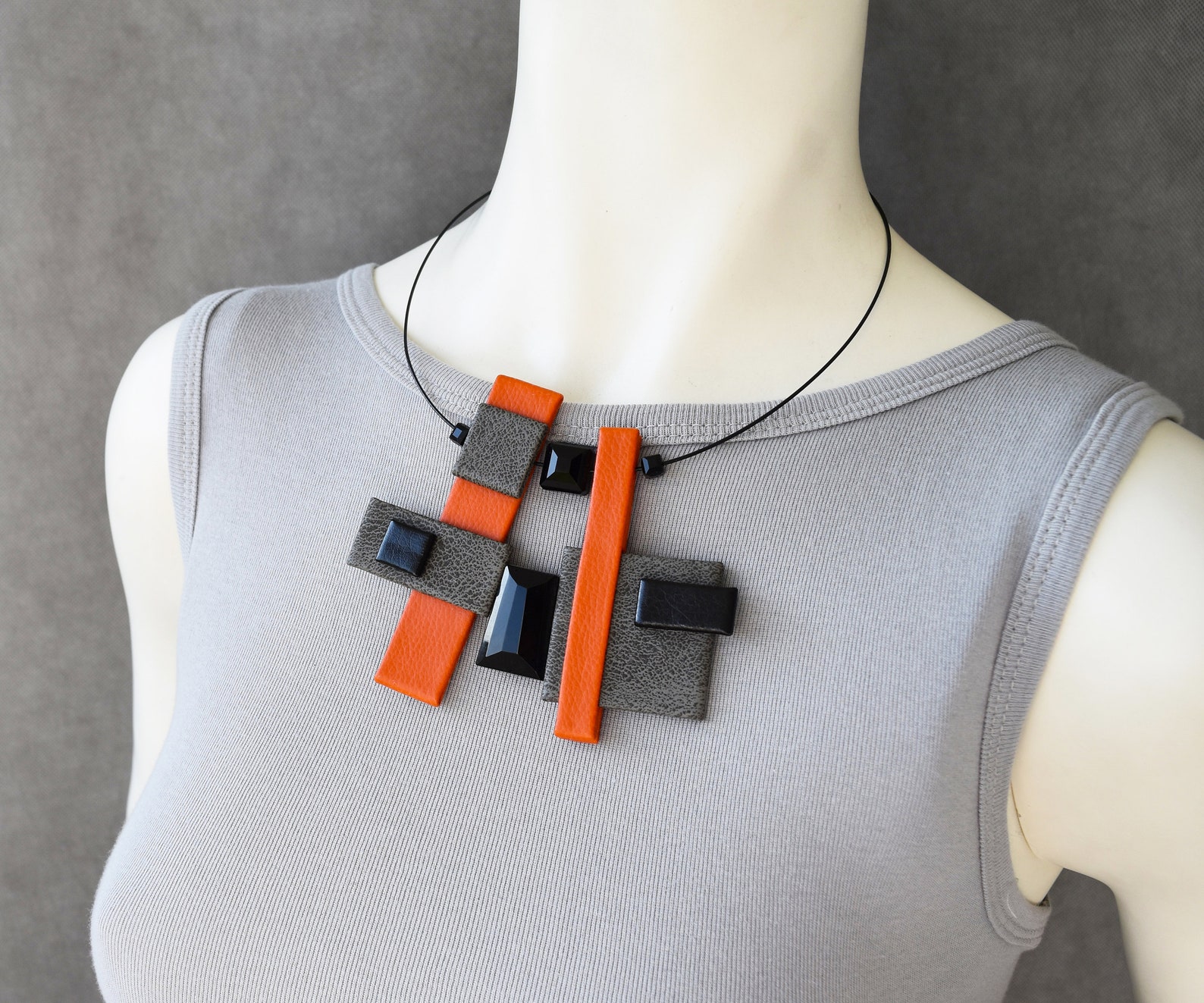 Artistic Abstract Necklace Minimalist Geometric Composition - Etsy