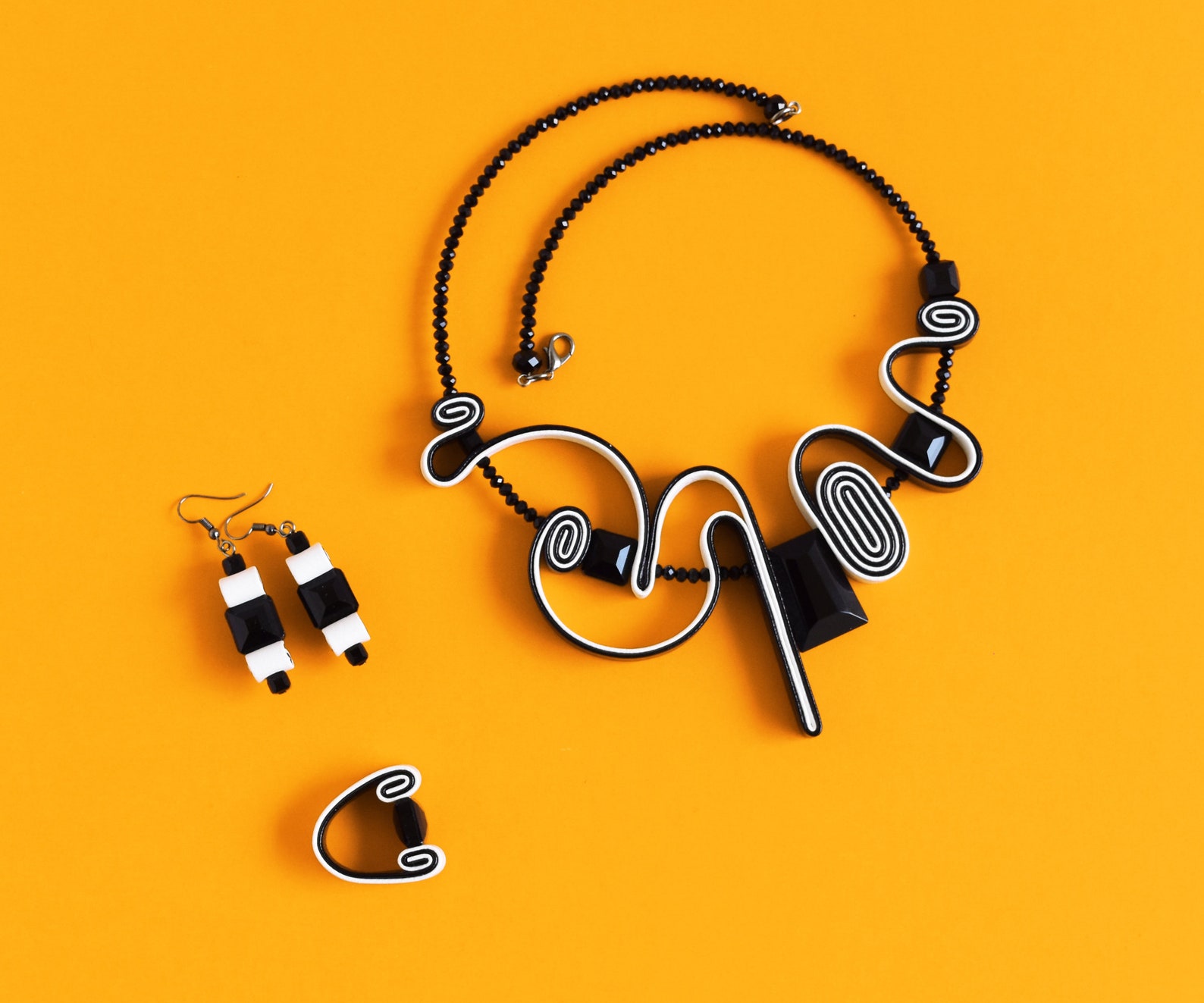 Avant Garde Black and White Collar or Set by Your Choice. Unusual ...