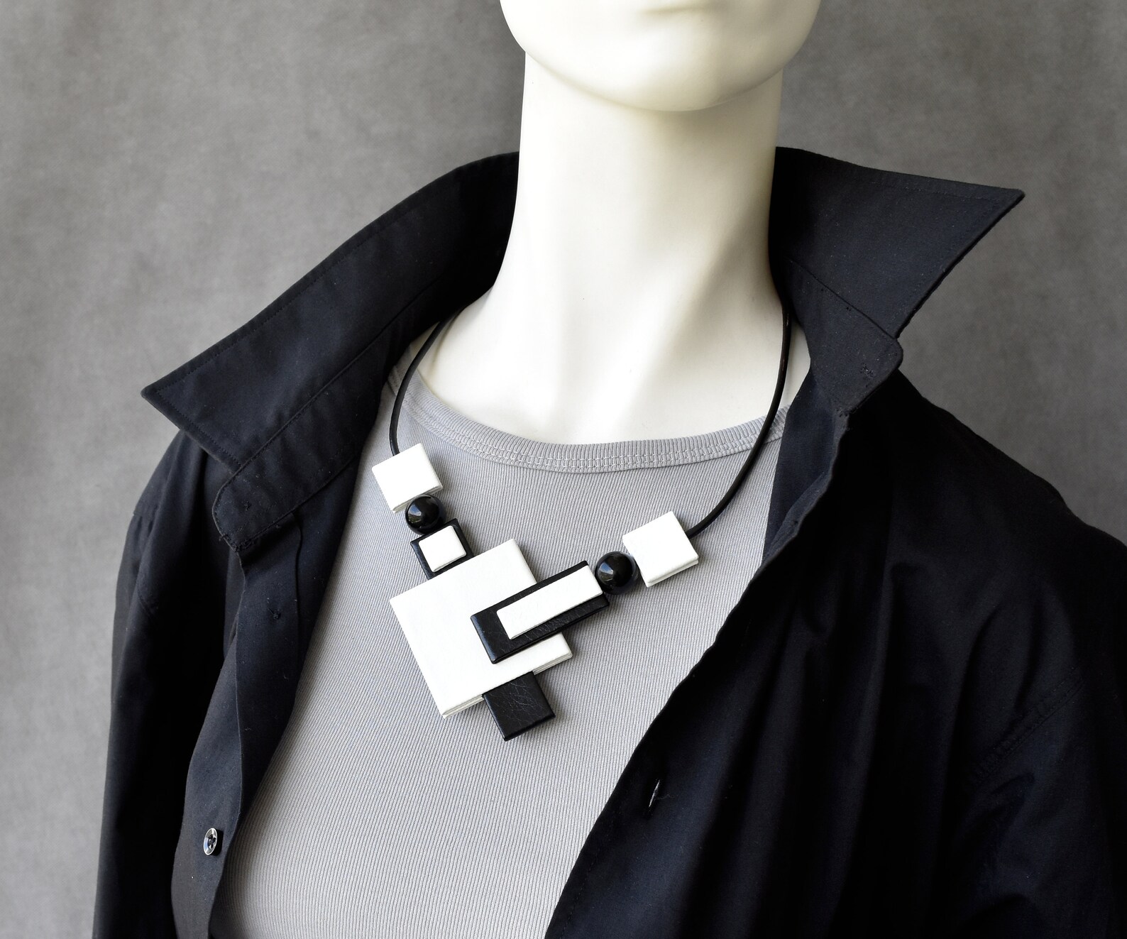 Geometric Mix Two Side Necklace Asymmetric Necklace | Etsy