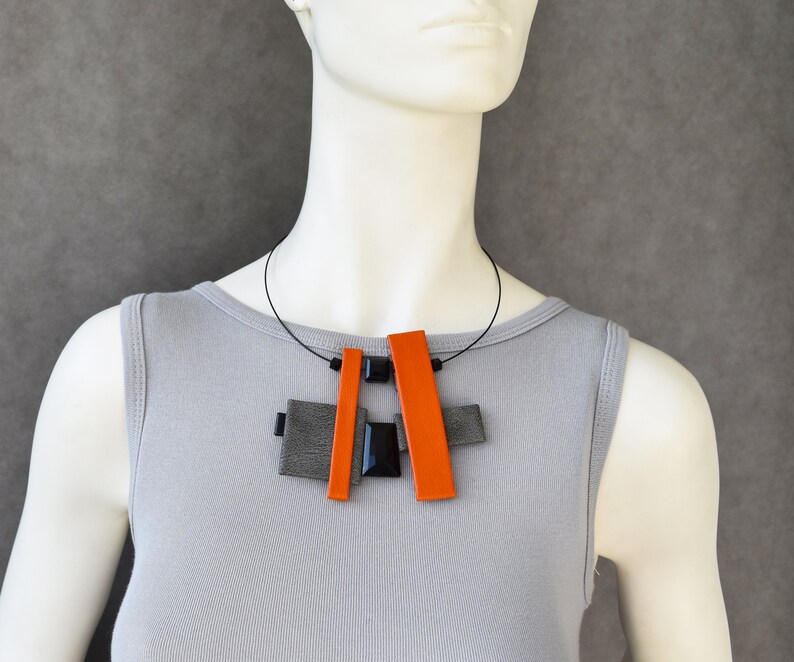 Artistic Abstract Necklace Minimalist Geometric Composition - Etsy