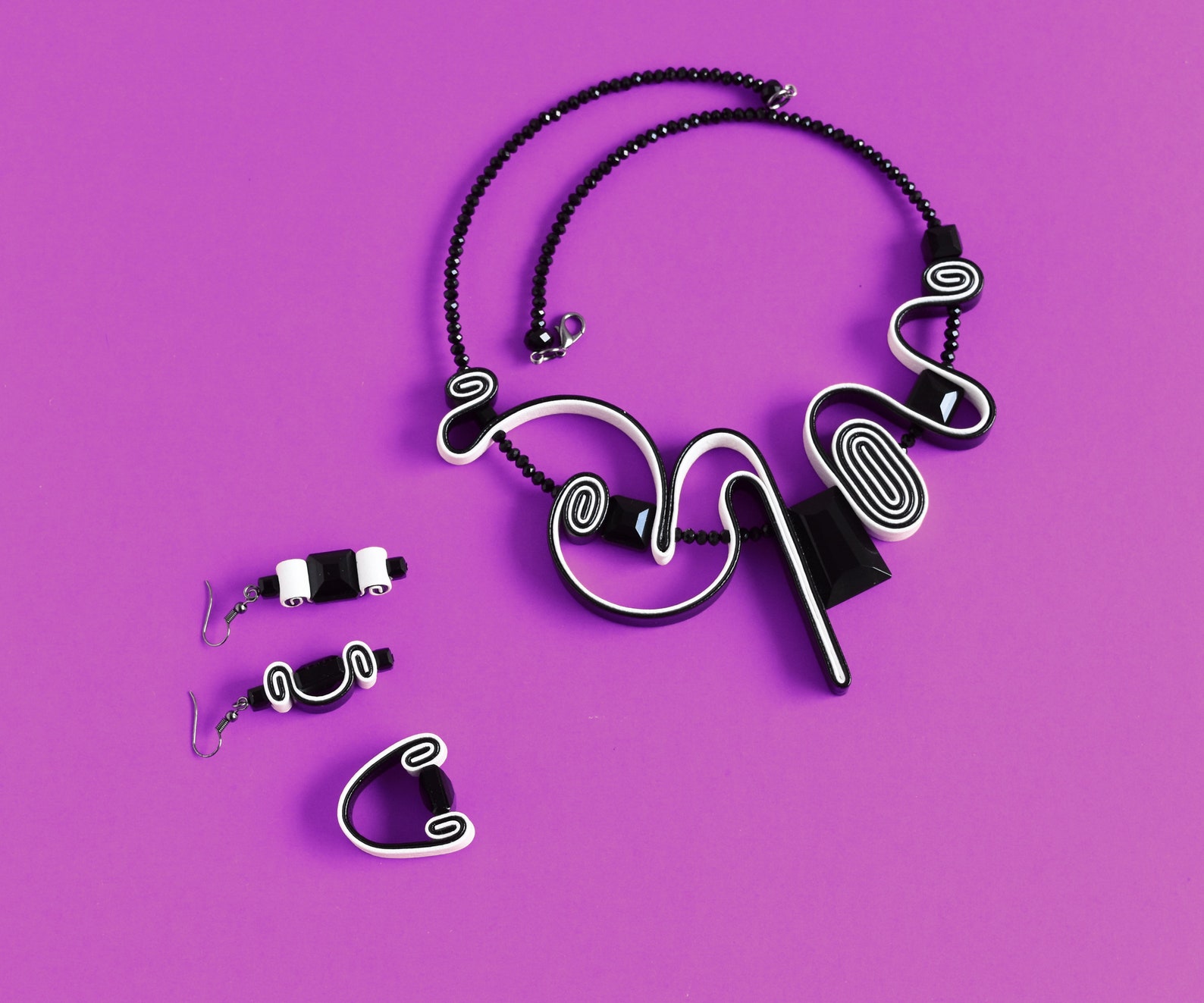 Avant Garde Black and White Collar or Set by Your Choice. Unusual ...