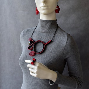 Pop Art Black and Red Collar or Set by Your Choice From Ocular ...