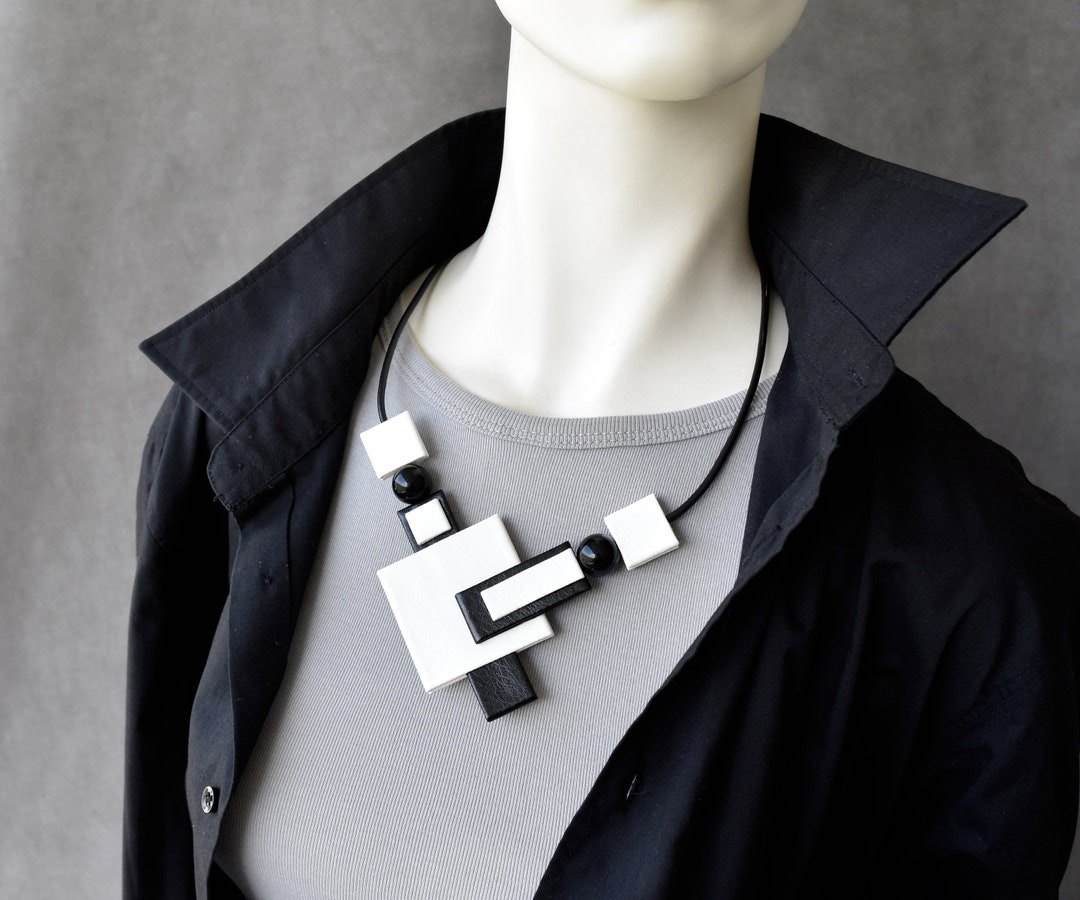 Geometric Mix, Two Side Necklace, Asymmetric Necklace, Contemporary ...
