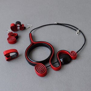 Pop Art Black and Red Collar or Set by Your Choice From Ocular ...