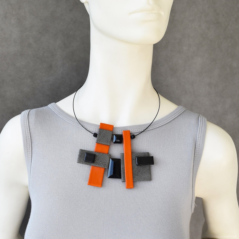 Artistic Abstract Necklace Minimalist Geometric Composition - Etsy