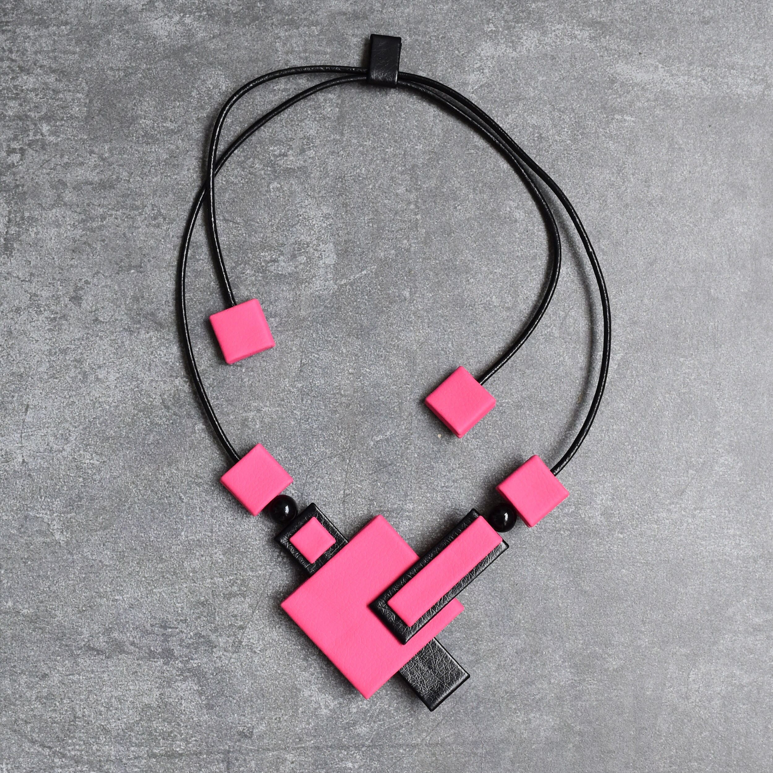 Geometric Mix Two Side Necklace Asymmetric Necklace - Etsy