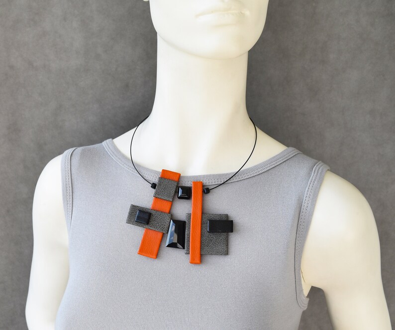 Artistic Abstract Necklace Minimalist Geometric Composition - Etsy