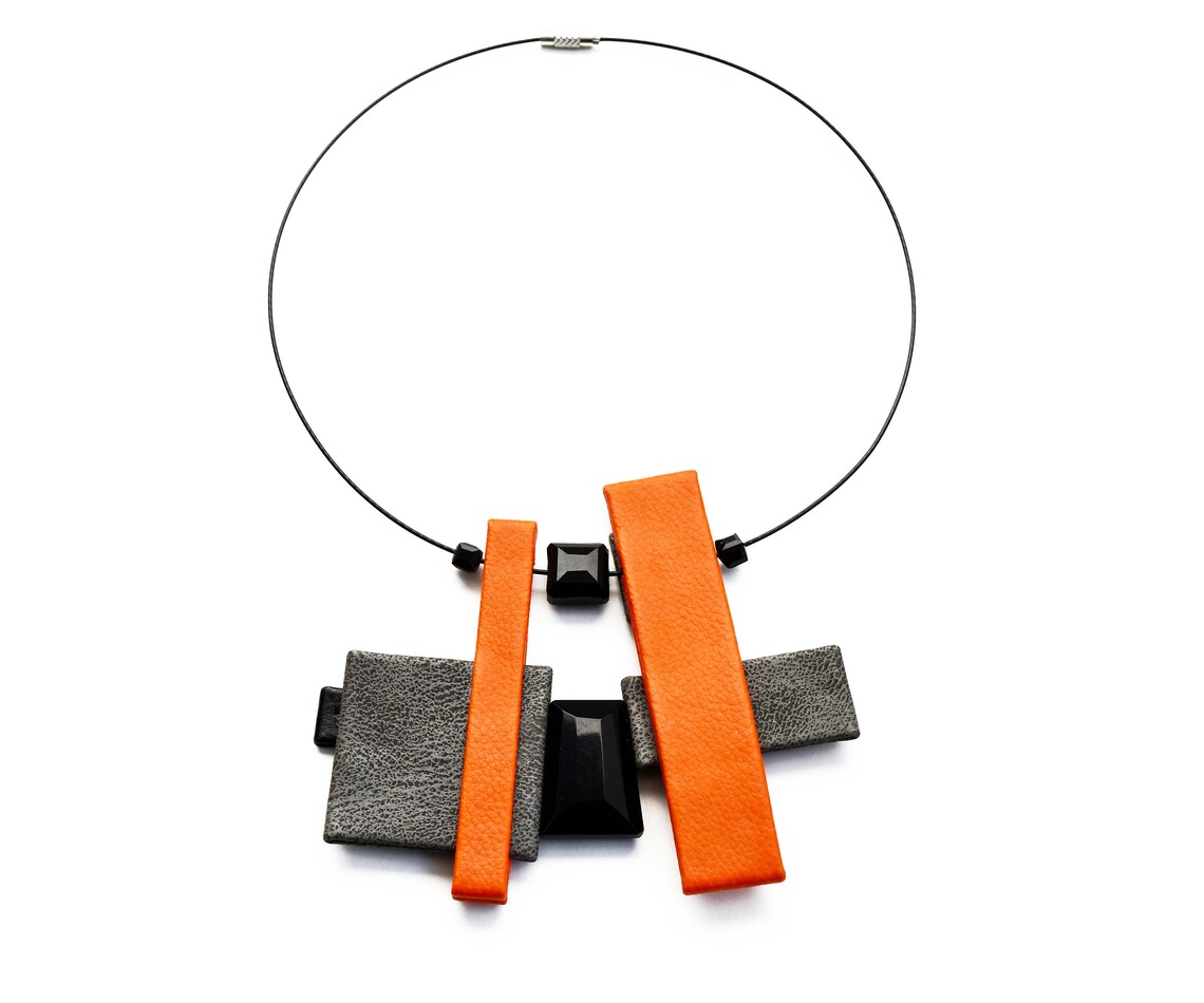 Artistic Abstract Necklace Minimalist Geometric Composition - Etsy