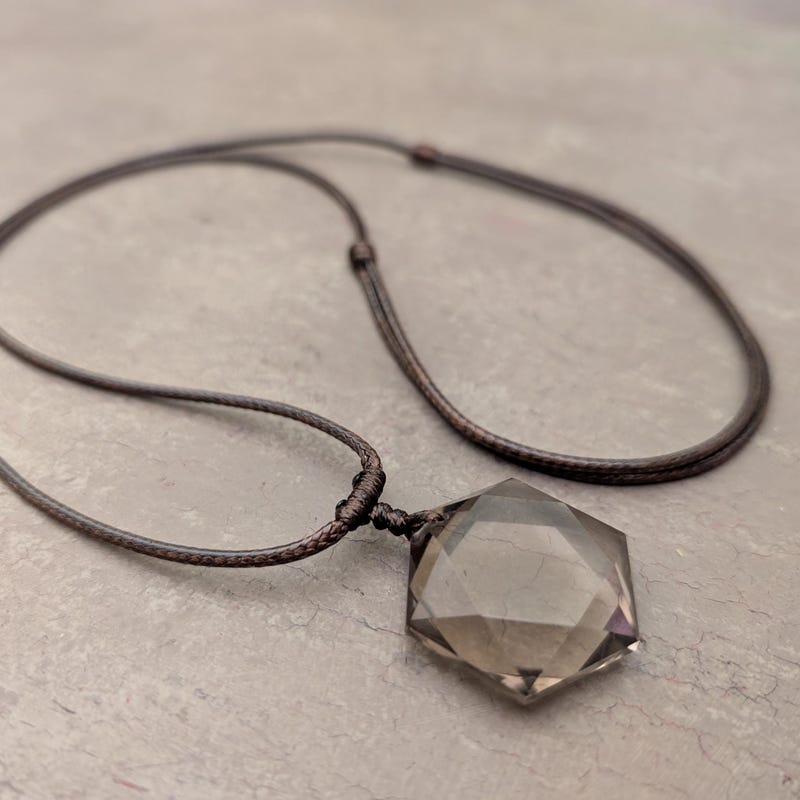 Hexagon Quartz Pendant - Etsy
