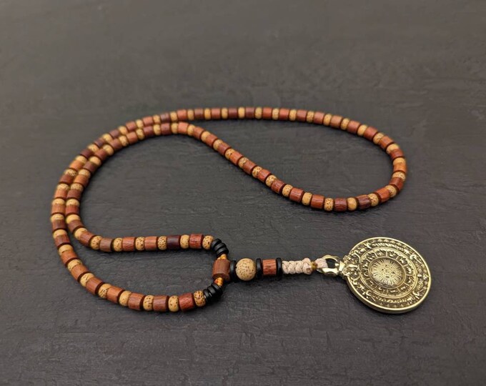 Shaman Mirror, Melong Bagua Pendant and Tibetan Bodhi, Zen Necklace ...