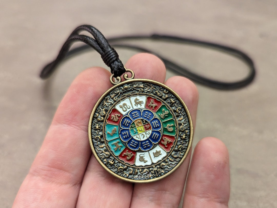 Melong Shaman Mirror Pendant Tibetan A Symbol Bagua Toli Amulet ...