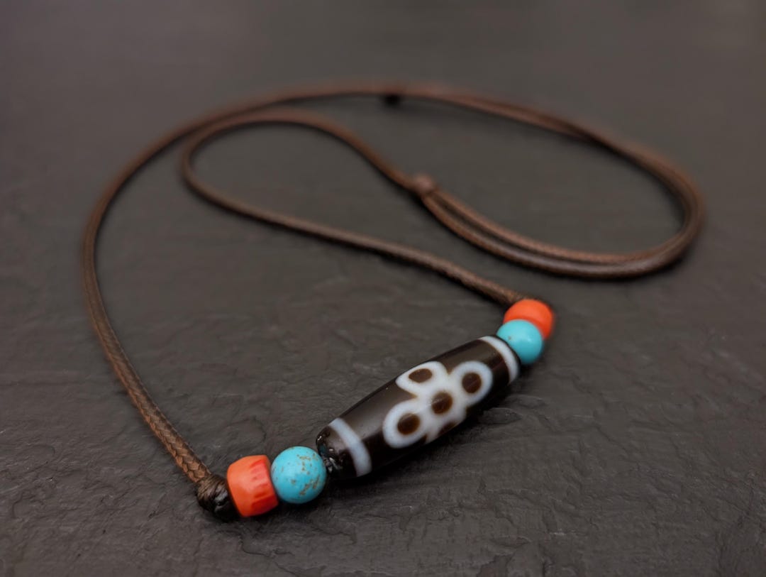 Garuda Dzi Pendant Necklace, Natural Genuine Vintage Agate Tibetan ...