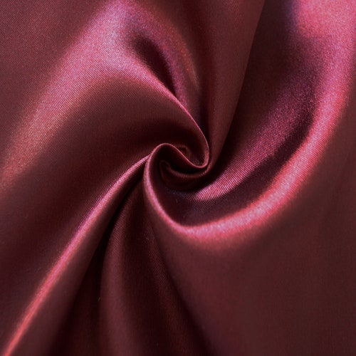 Silk Satin Fabric Pure Solid Fabric NO.30 Wine-red Color for - Etsy