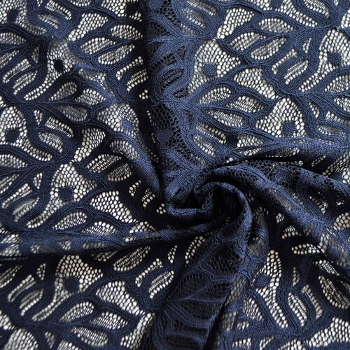 Navy Blue Embroidery Lace Fabric Navy Blue 3d Fabric Lace Navy - Etsy