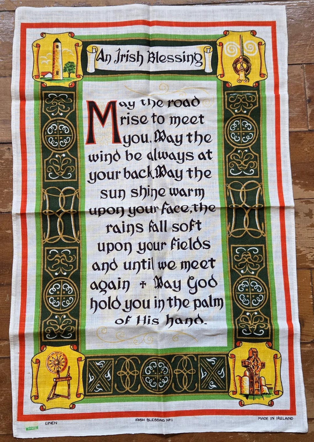 Vintage an Irish Blessing Tea Towel No. 1 Linen Ireland Farm House ...