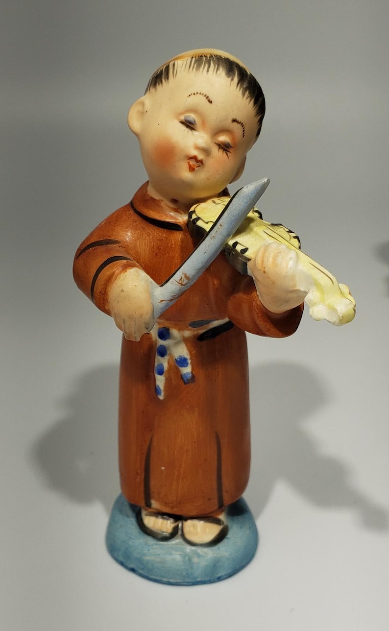4 Vintage Musical Monks With Pipe Organ Figurine Wales Japan Friars ...