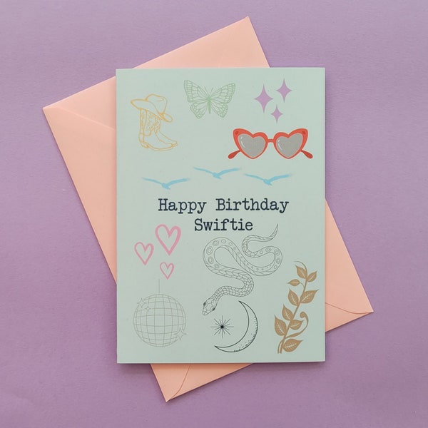 Taylor swiftie birthday card - Etsy Portugal